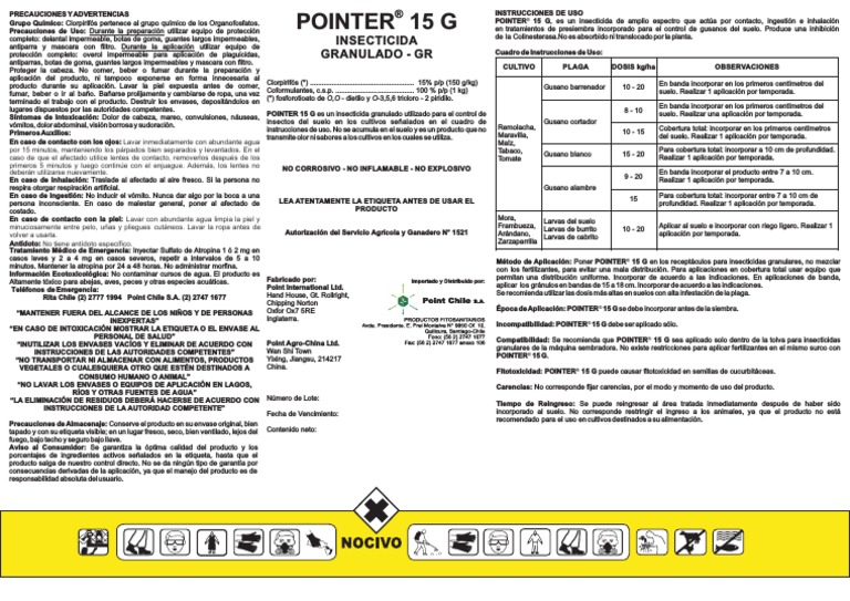 Etiqueta Pointer 15 G - 2020 Final Ok | PDF | Insecticida | Fertilizante