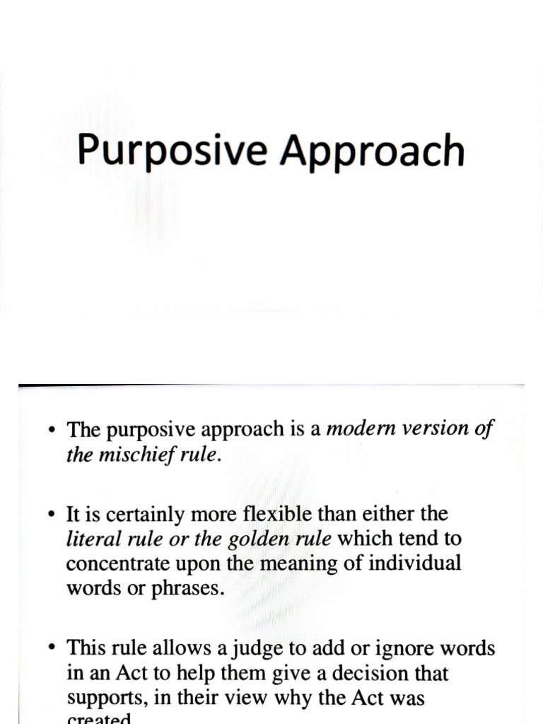 Rule of Purposive Construction | PDF