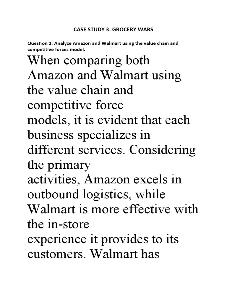 Case Study 3 | PDF | Walmart | Grocery Store