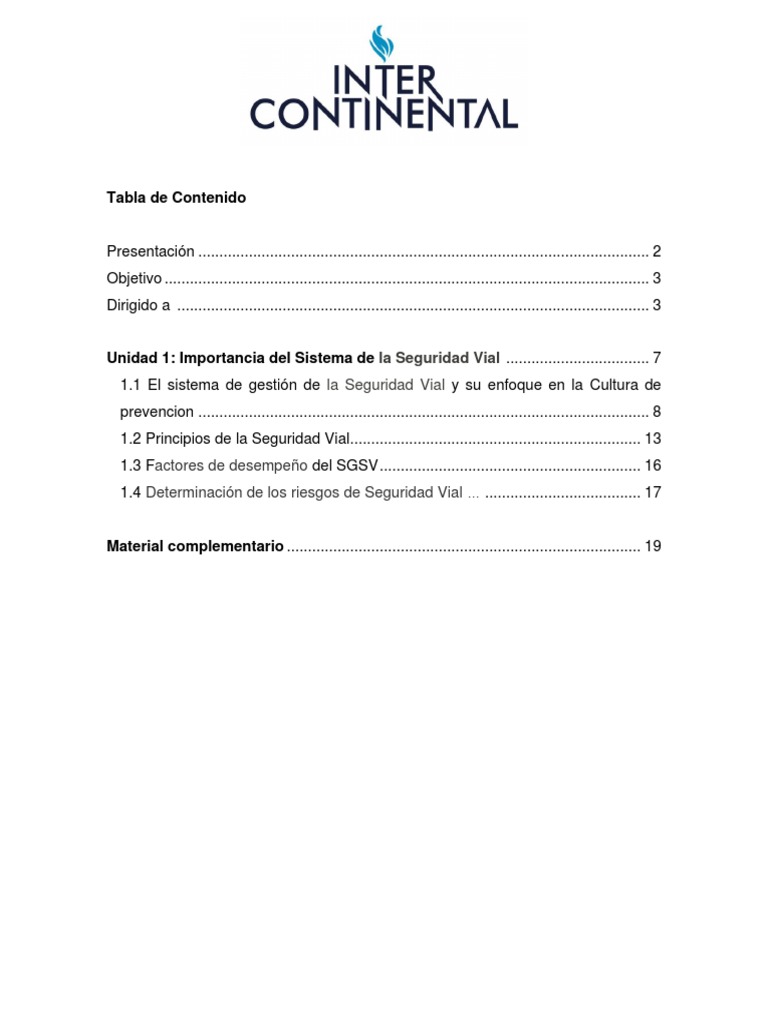 Modulo 1-Importancia Del SGSV | PDF | Seguridad vial | Planificación