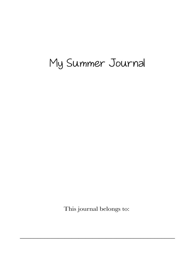 My Summer Journal: This Journal Belongs To | PDF | Self-Improvement