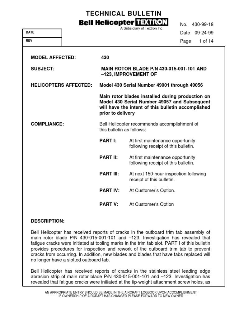 Technical Bulletin: A Subsidiary of Textron Inc | PDF | Screw ...