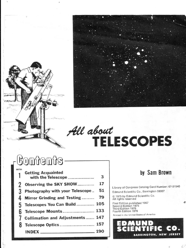 All About Telescopes (Popular Optics Library) - Edmund Scientific (ES ...
