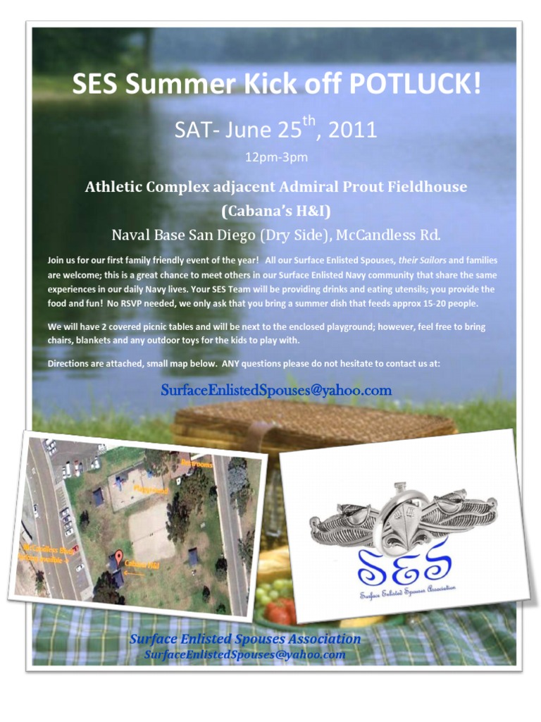 SES Summer Kick Off POTLUCK!: SAT-June 25, 2011 | PDF