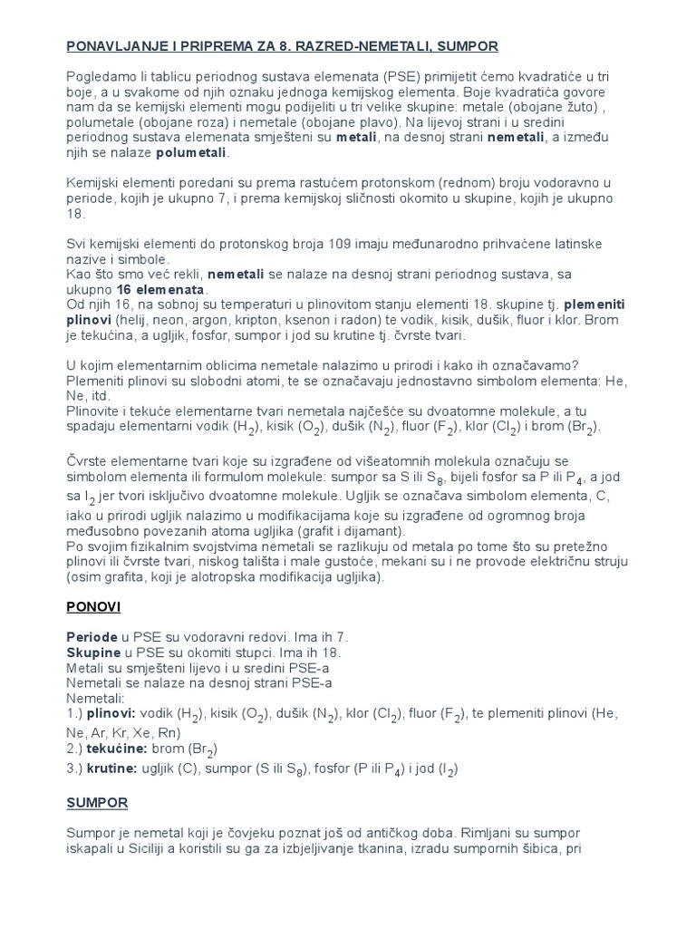 kEMIJA 8. RAZRED | PDF