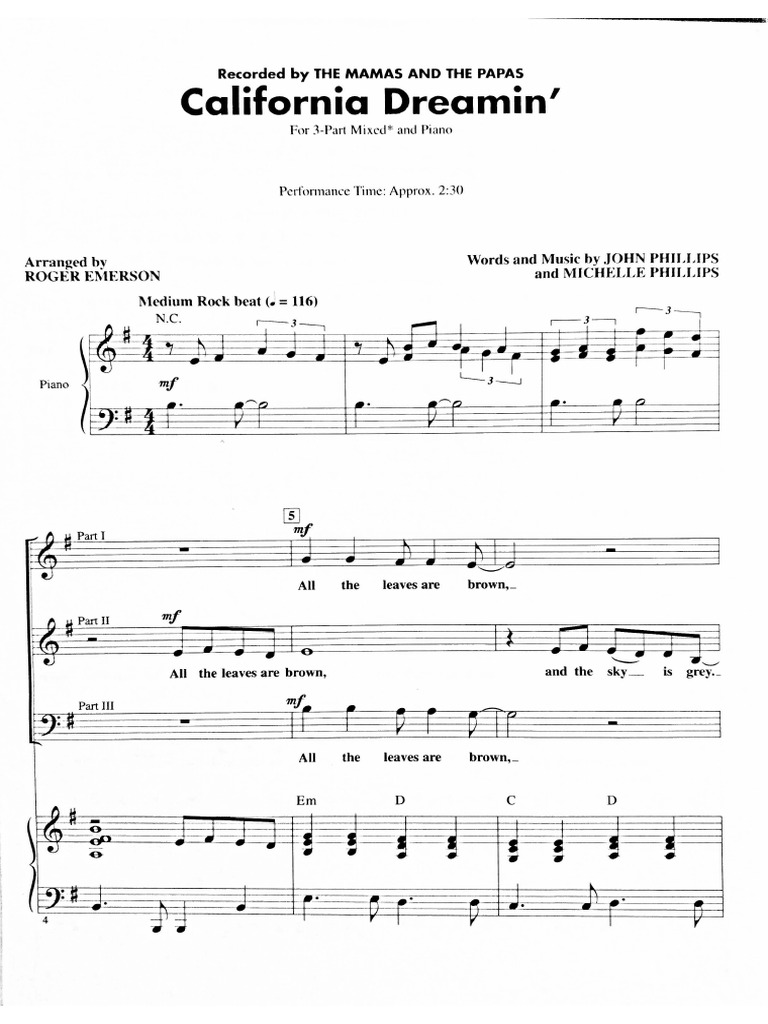 California Dreamin | PDF