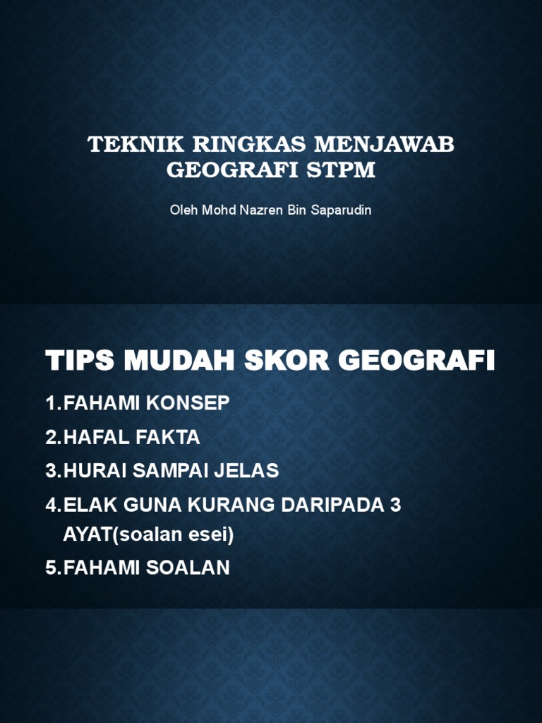 Tips Geografi STPM | PDF | Teknologi & Rekayasa