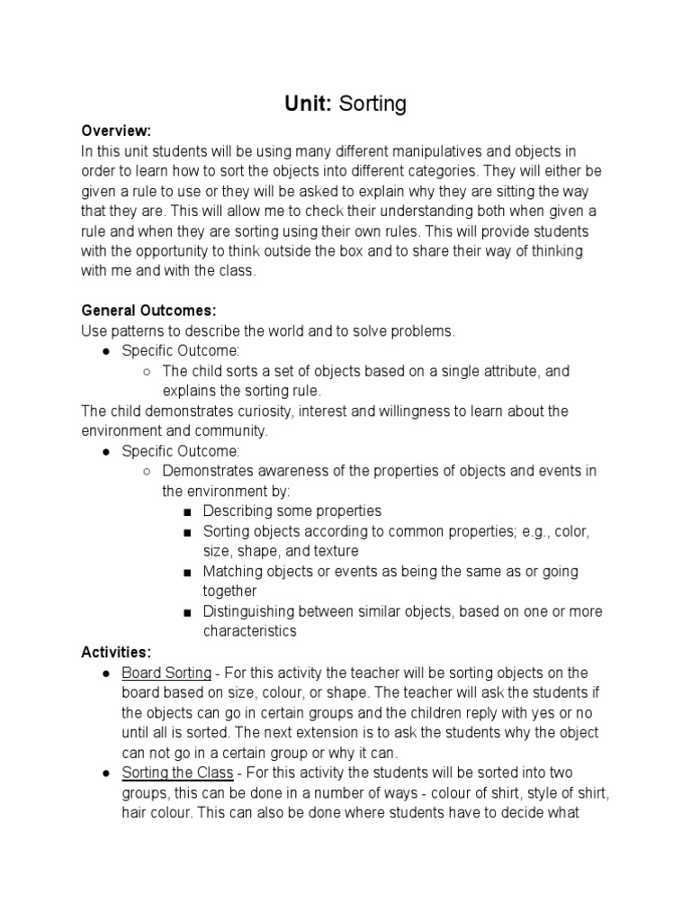 Unit Sorting | PDF | Understanding | Psychology