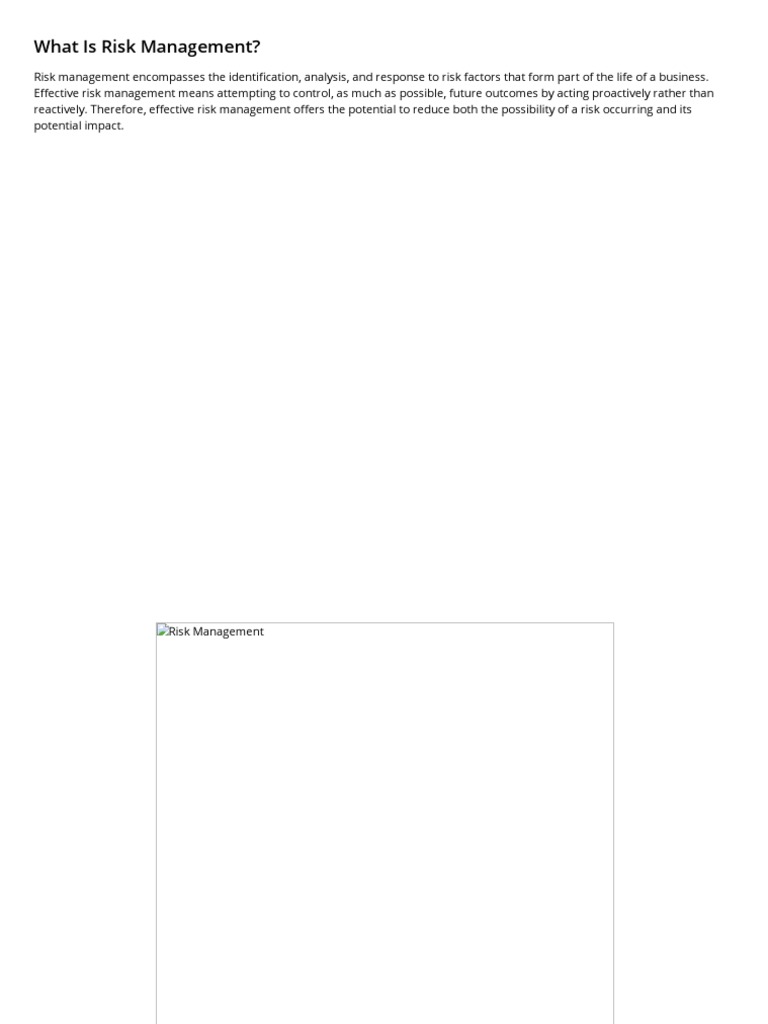 Risk Management - Overview, Importance and Processes | PDF | Risk ...