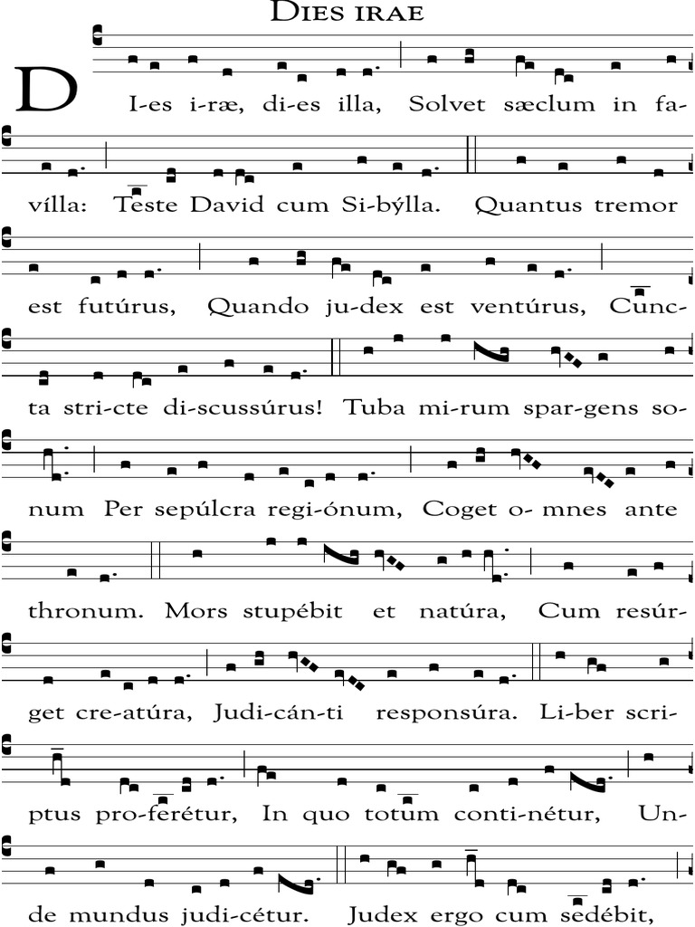 Partitura del Dies Irae Gregoriano | PDF