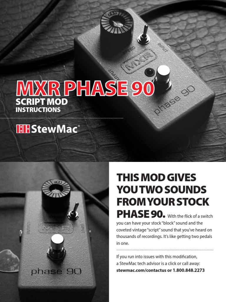 MXR Phase 90 Script Pedal Mod | PDF | Soldering | Wire