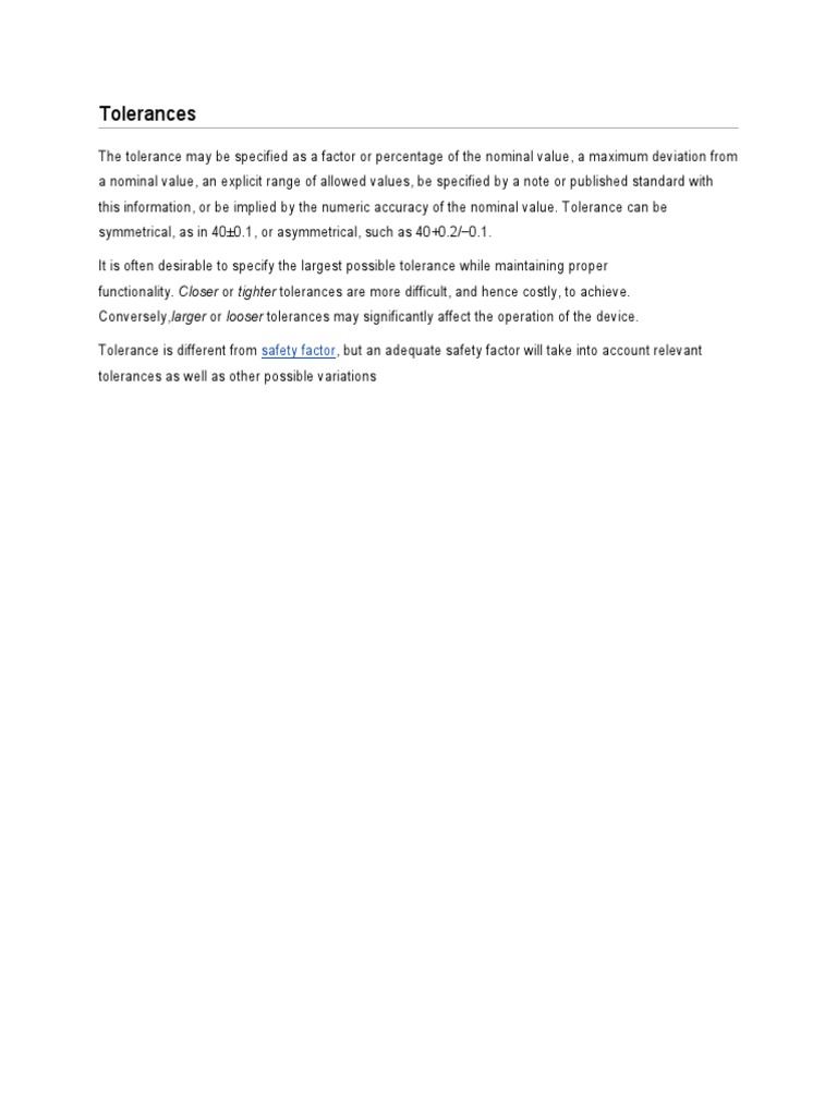 Tolerances | PDF | Teaching Methods & Materials | Computers