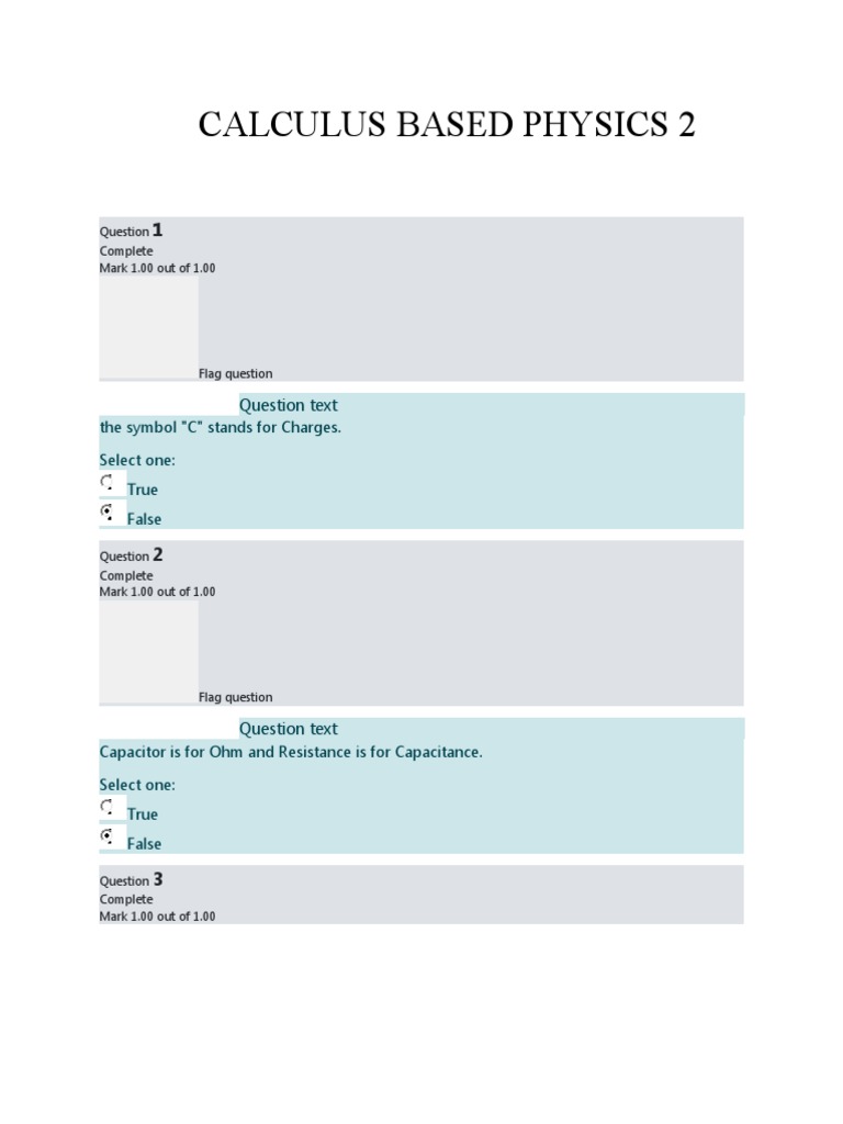 Calculus Based Physics 2: Question Text | Download Free PDF | Capacitor ...