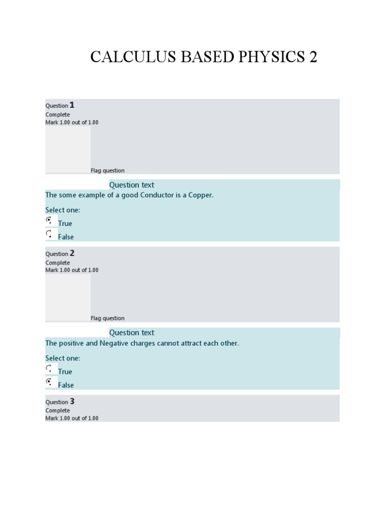 Calculus Based Physics 2: Question Text | PDF | Electrical Resistance ...