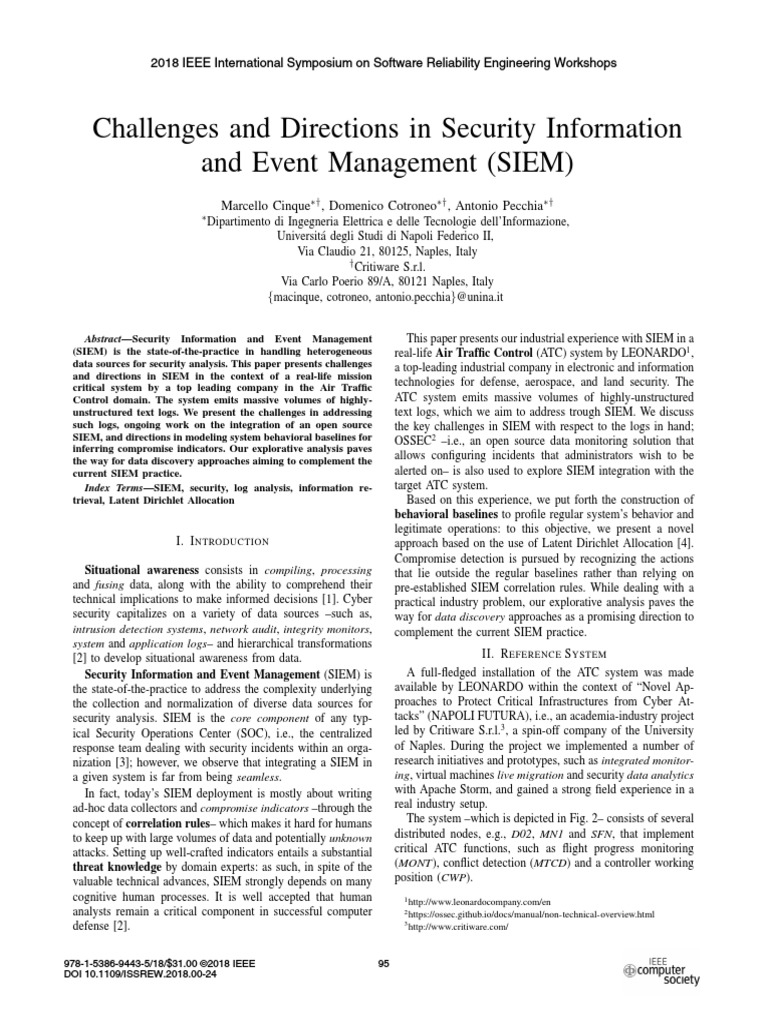 Challenges and Directions in Security Information and Event Management ...