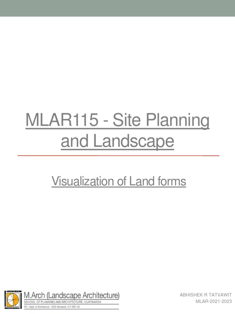 MLAR115 - Site Planning and Landscape: Visualization of Land Forms | PDF