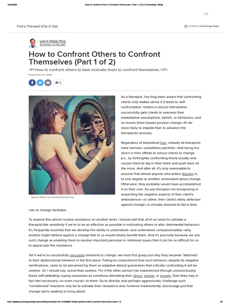 How To Confront Others To Confront Themselves (Part 1 of 2 ...
