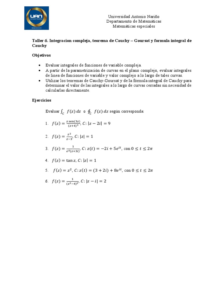 Taller 6. Integración Compleja TCG, FIC | PDF