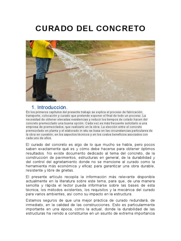 Curado Del Concreto | PDF | Hormigón | Cemento