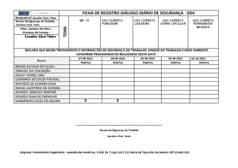Ficha de Registro Dds - Set-2021 | PDF