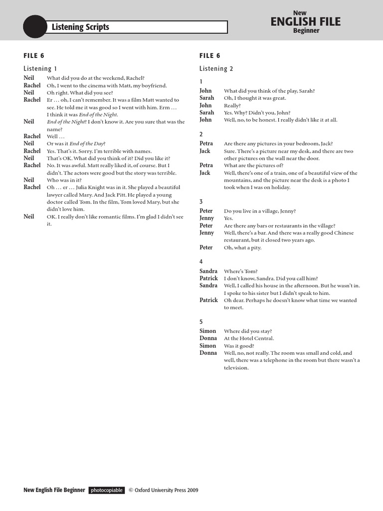 Nef Beg Listening Scripts File06 | PDF