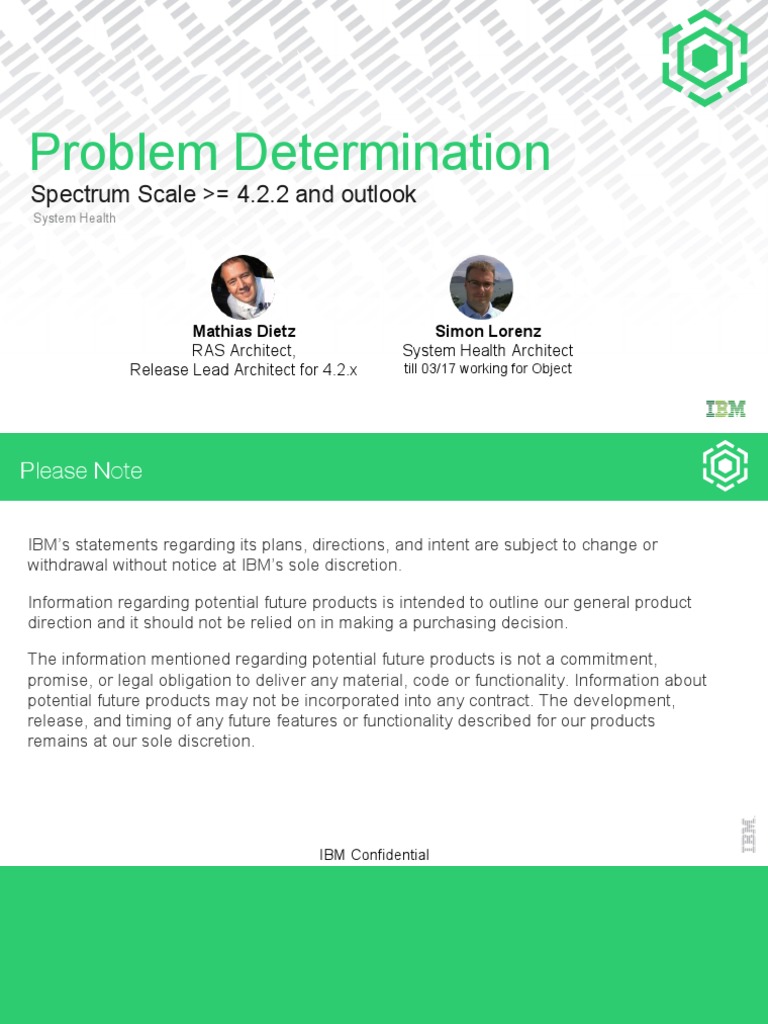 Problem Determination: Spectrum Scale 4.2.2 and Outlook | PDF | Computer Network | File System