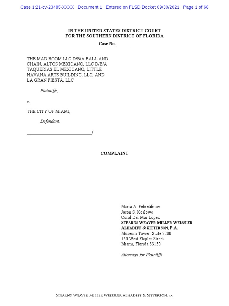 In The United States District Court For The Southern District of ...