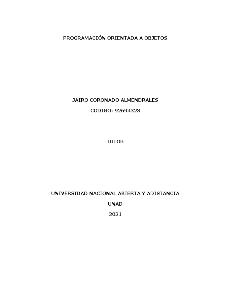 Programación Orientada A Objetos - Jairo Coronado | PDF | Software ...