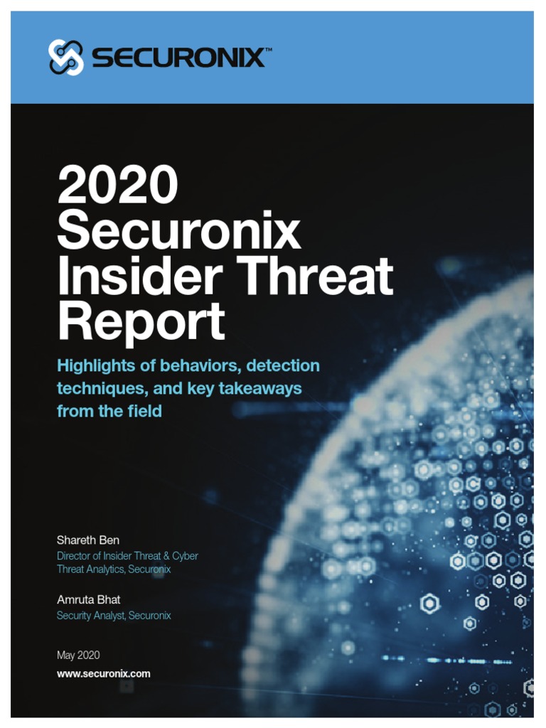 Insider Threat Report May 2020 Securonix | PDF | Cloud Computing ...