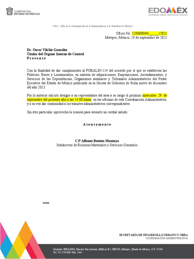 Oficio Pobalin 114 | PDF