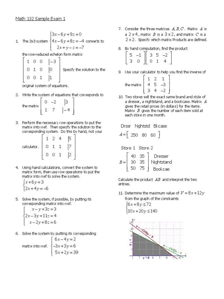 Solving Systems of Equations in RREF | PDF | Matrix (Mathematics ...