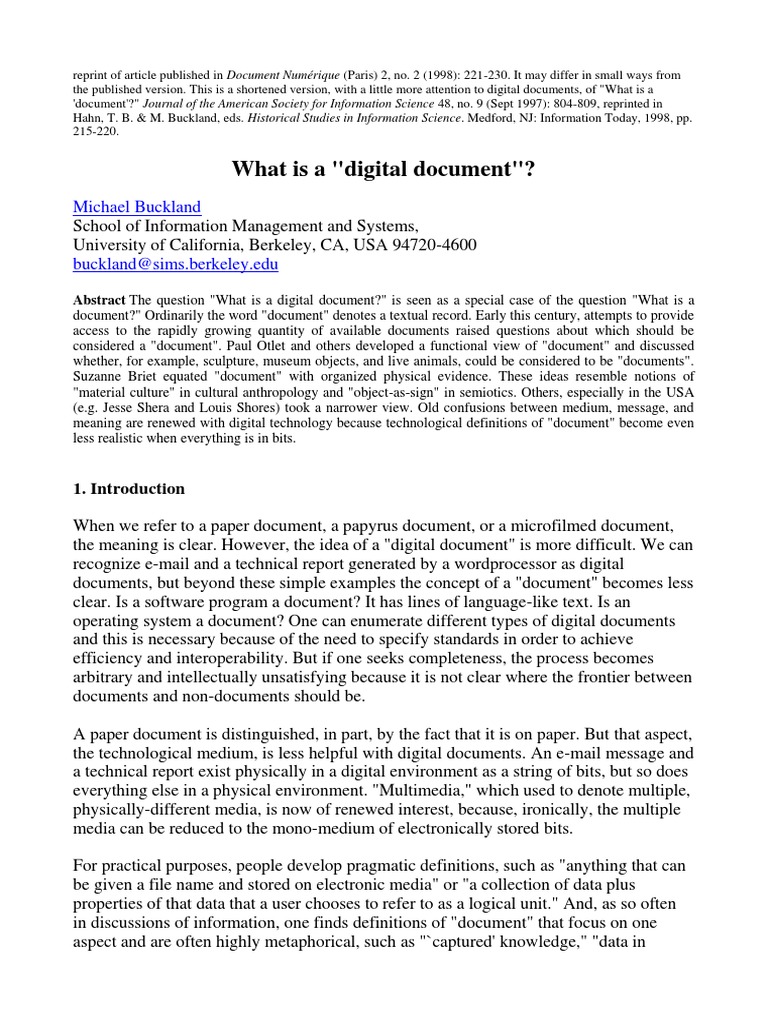 What Is A Digital Document | PDF | Document | Logarithm