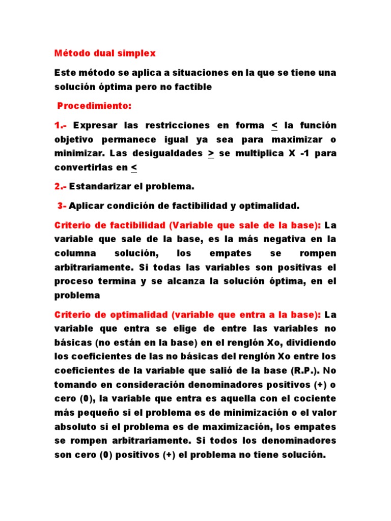 Método Dual - Simplex | PDF