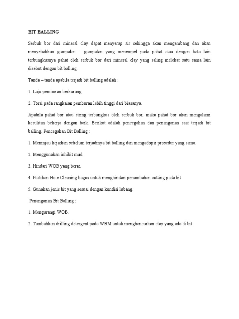 BIT BALLING Ringkasan | PDF