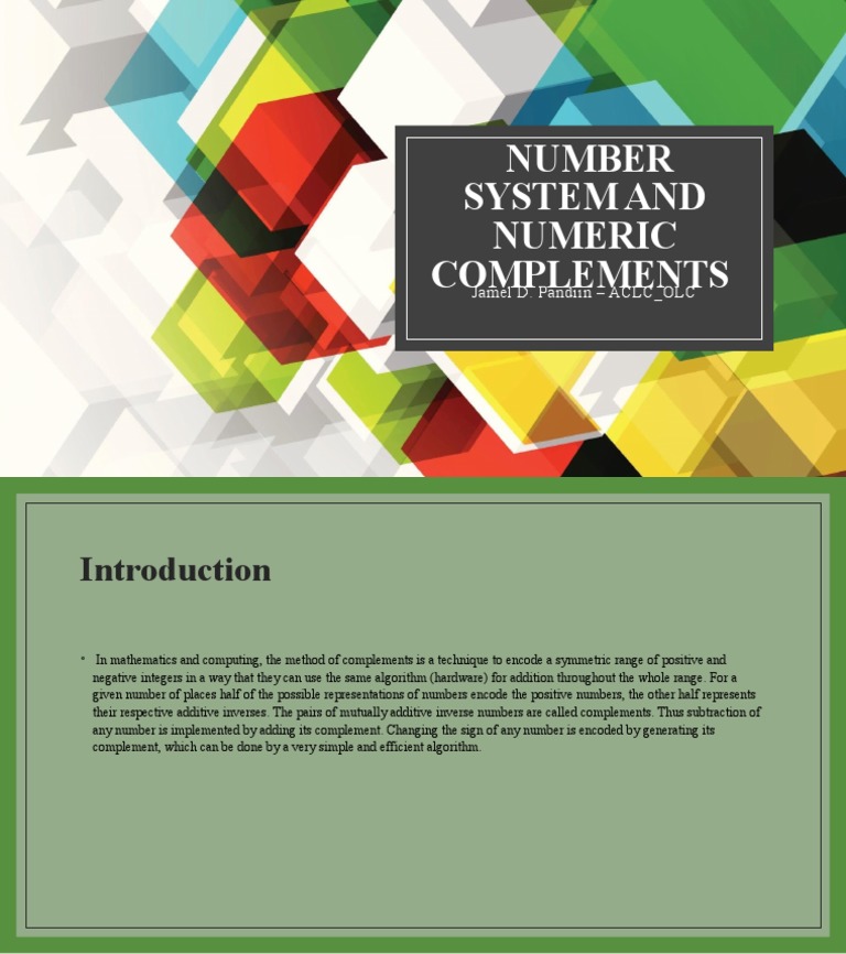 Number System and Numeric Complements | PDF