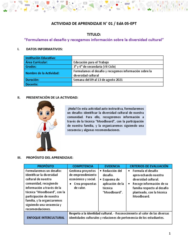 Act01 - EdA5 - EPT - 3ro y 4to | PDF | Evaluación | Imagen