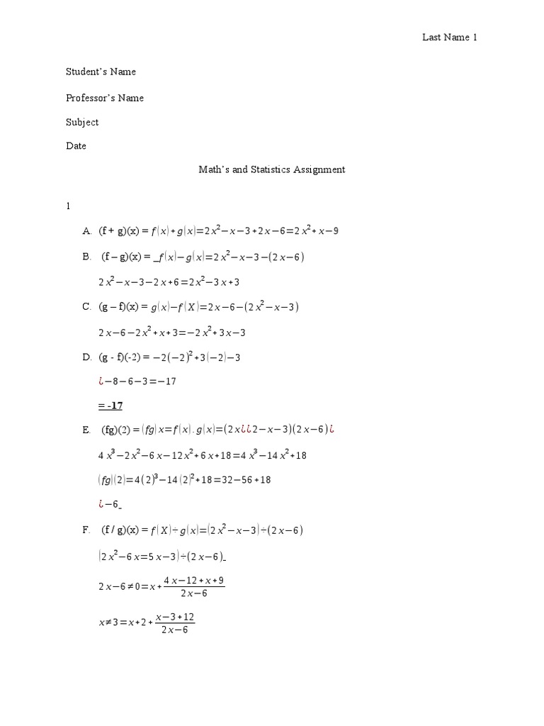 Maths and Statistic Assignment | PDF | Mathematical Concepts | Field ...