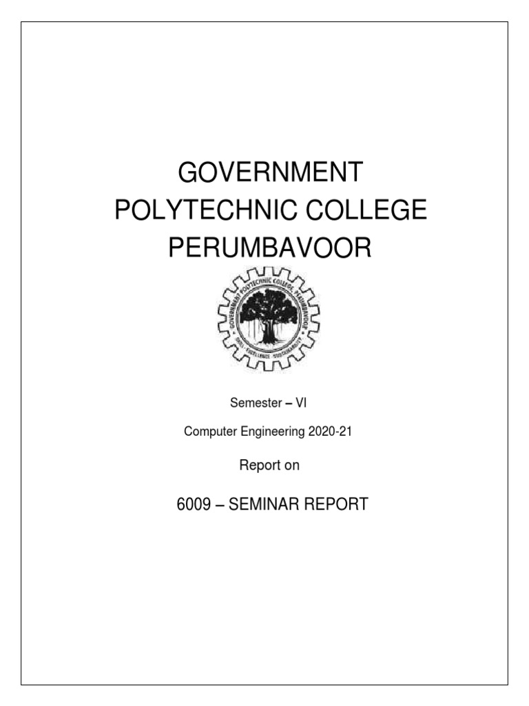 Government Polytechnic College Perumbavoor: 6009 - Seminar Report | PDF ...