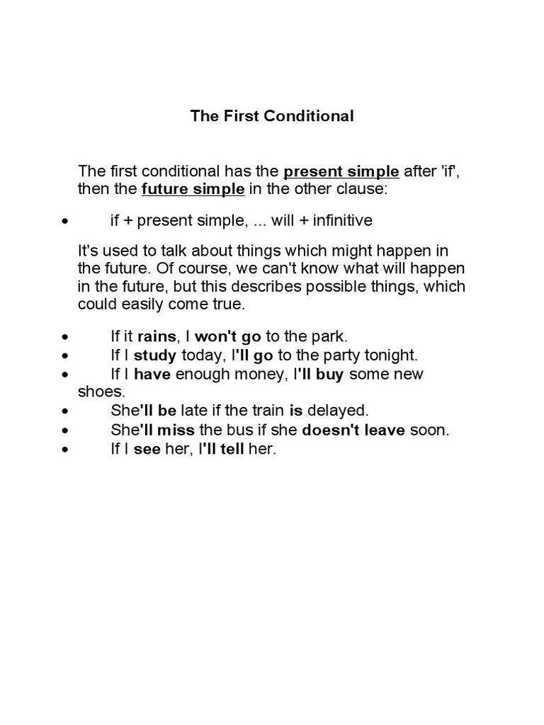 The First and Second Conditional | PDF | Language Arts & Discipline