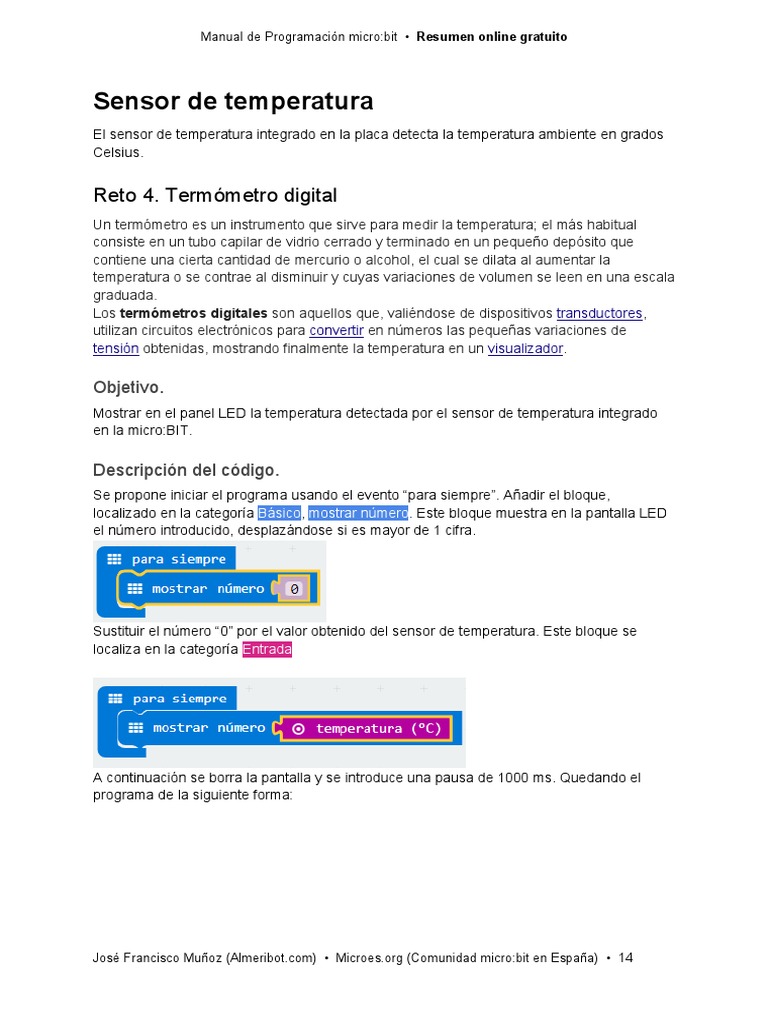 Guia 02 Microbit Makecode Pdf Sensor Termómetro 4520