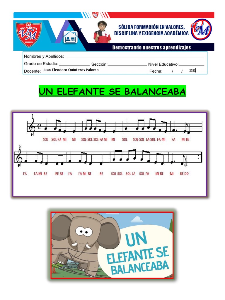 Ficha 18 Un Elefante Se Balanceaba VM | PDF | Crecimiento personal y ...