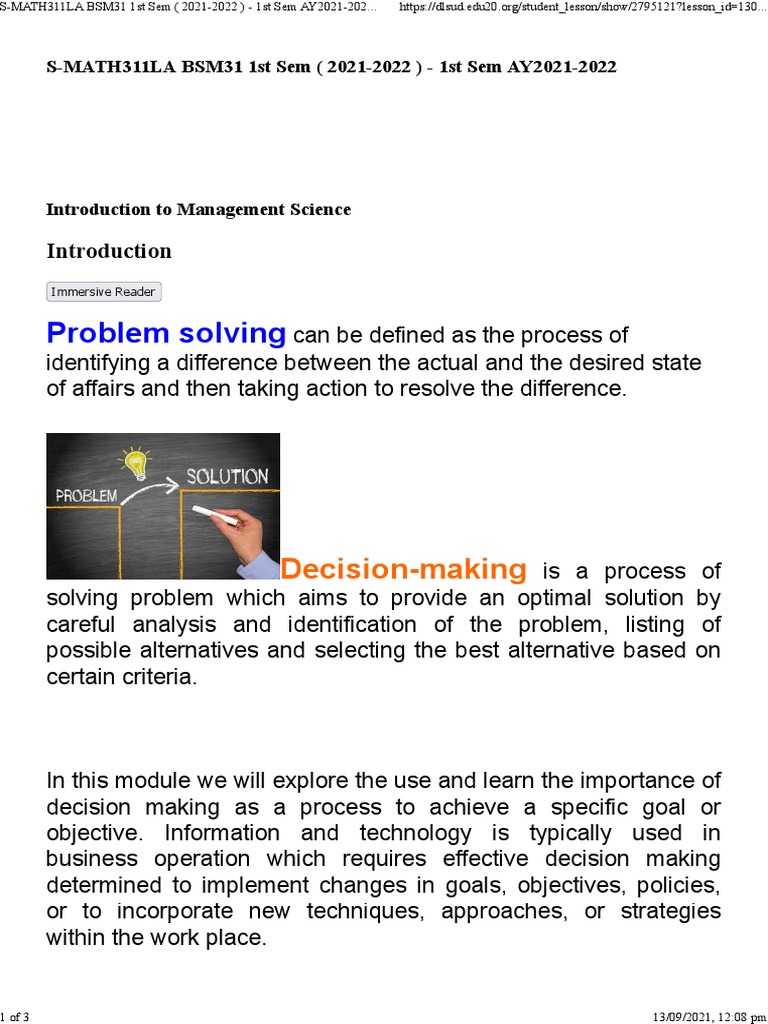 S-MATH311LA BSM31 1st Sem (2021-2022) - 1st Sem AY2021-2022 | PDF