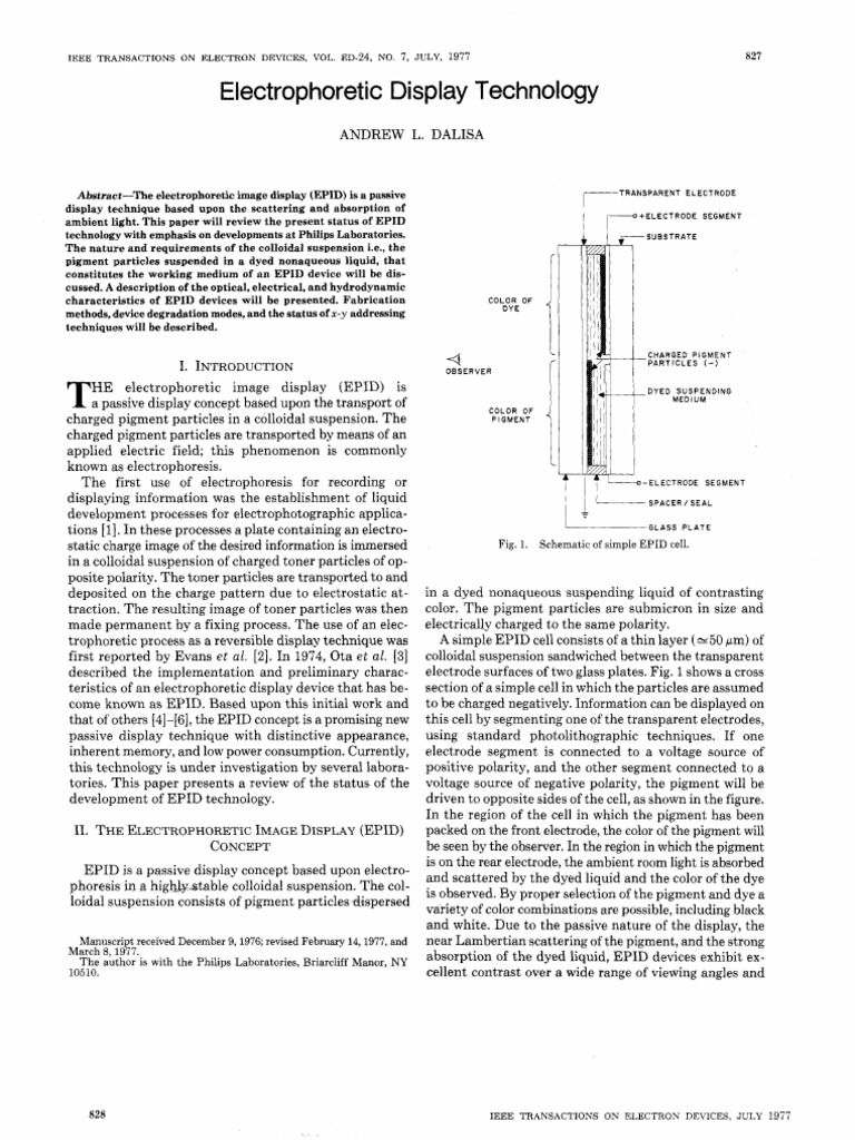 Electrophoretic Display Technology: Image | PDF | Ion | Colloid