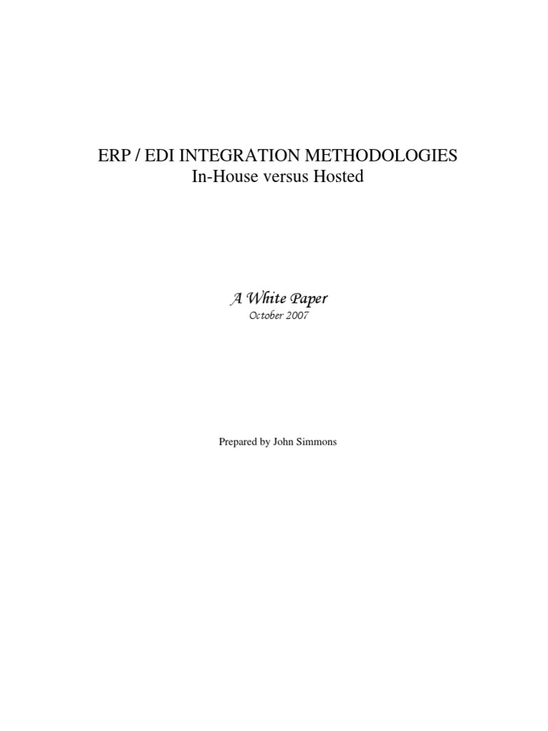 EDI Integration Methods White Paper | PDF | Electronic Data Interchange | Enterprise Resource ...