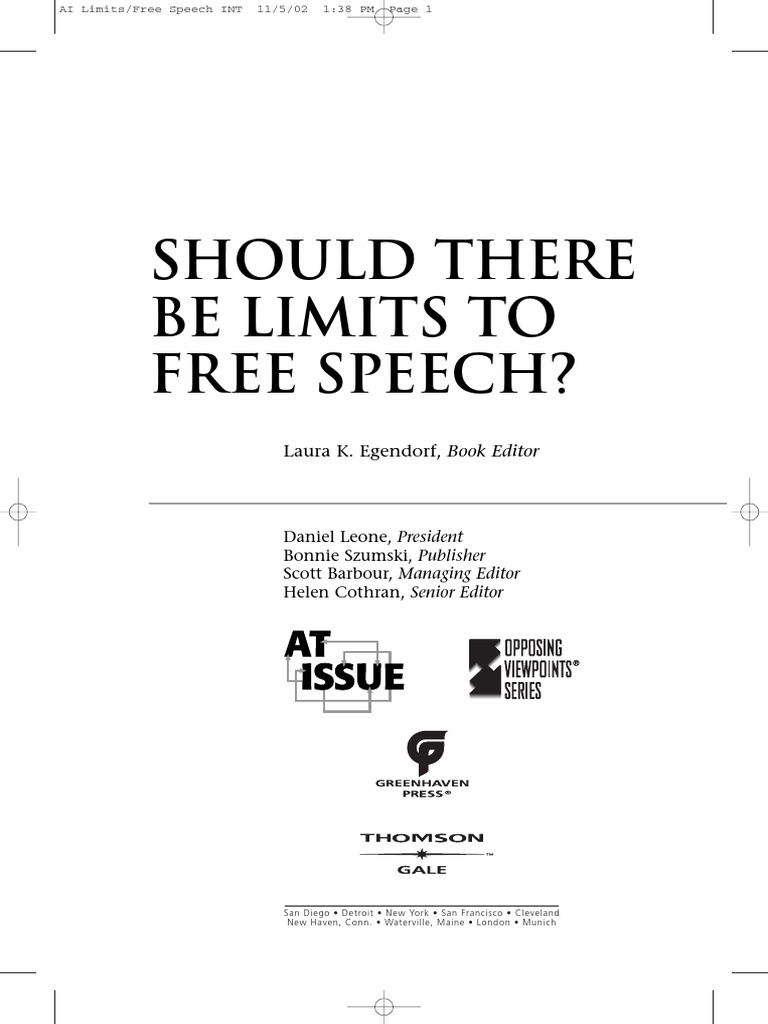 Should There Be Limits To Free Speech Viewpoints | PDF | First ...