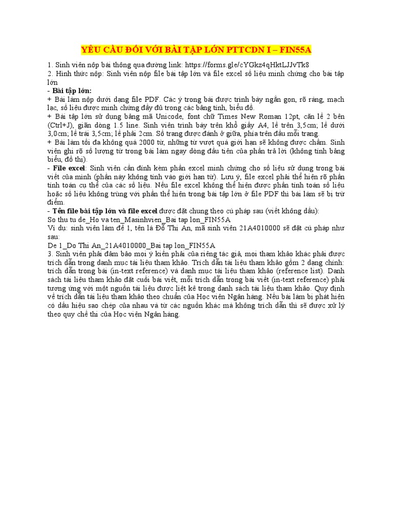 Tổng Hợp Yêu Cầu Và Đề Thi Môn PTTCDN I | PDF