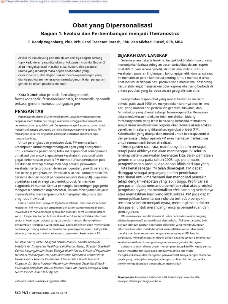 Personalized Medicine Definition - PDF - En.id | PDF