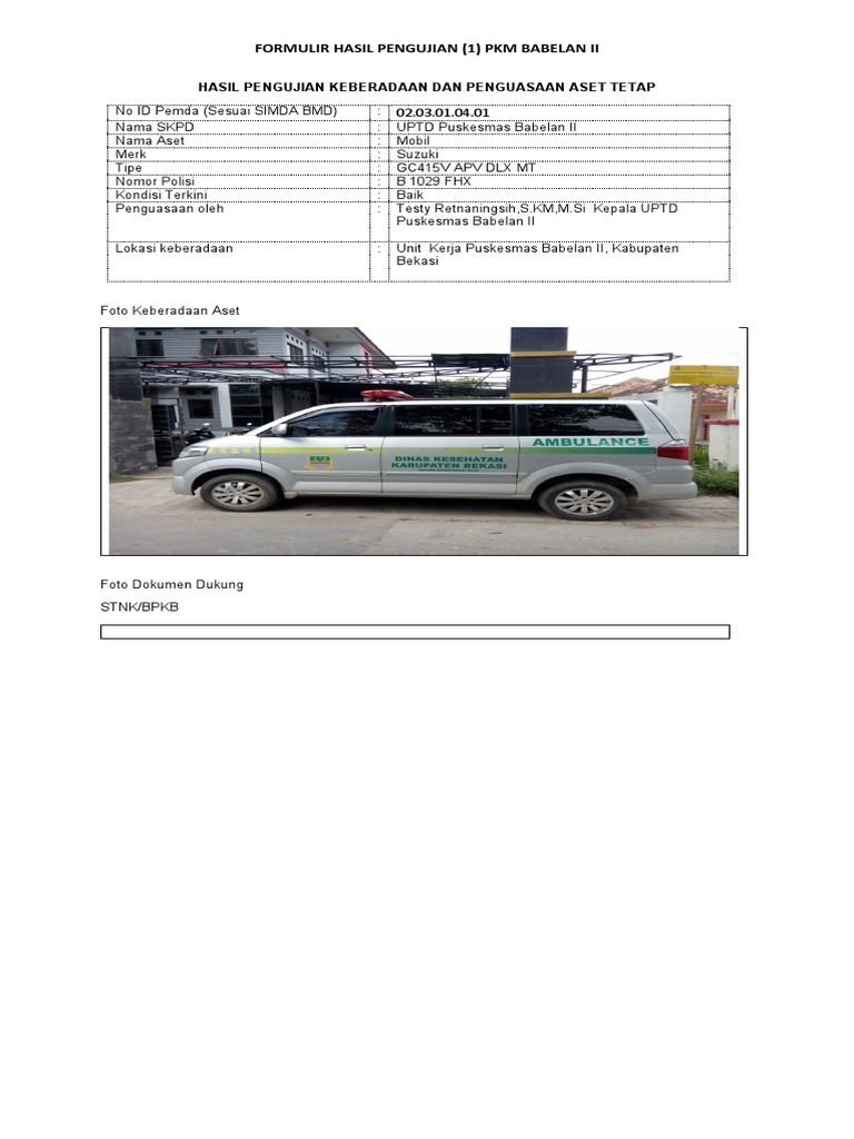 Form Hasil Pengujian 1 PKM BBL 2 | PDF