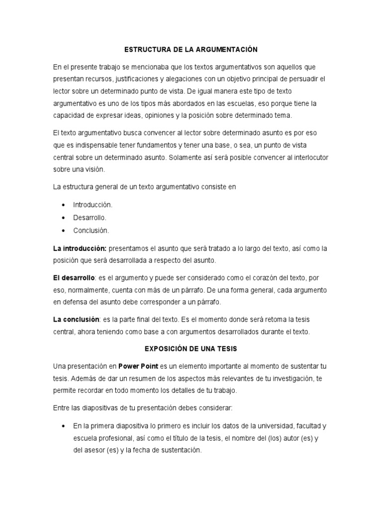 Estructura De La Argumentación Resumen Pdf Argumento Analogía