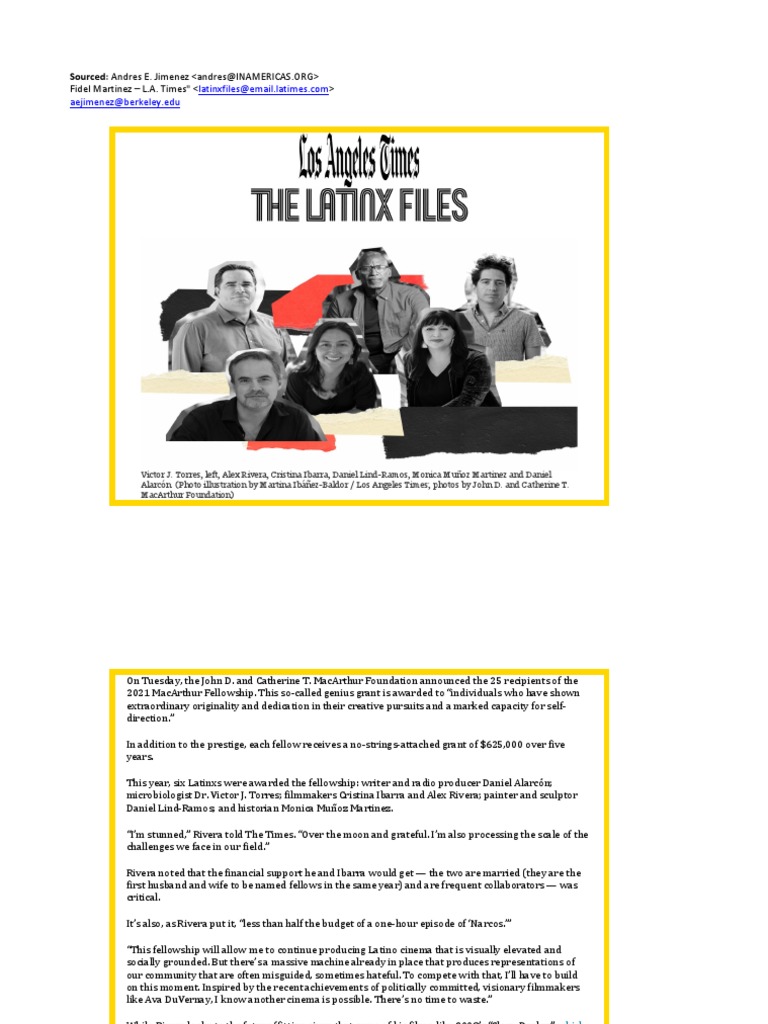 LRL LA Times Latinx Files The 6 Latinx 'Geniuses' | PDF | Hispanic And ...